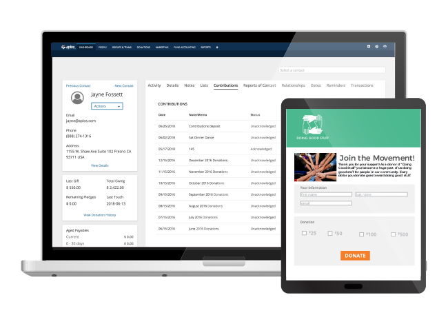 Online Nonprofit & Church Software | Aplos